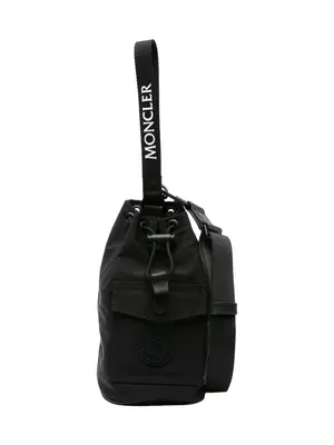 Moncler Mini Logo-patch Bucket Bag - Black