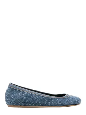 LE SILLA Duchess Denim Ballerina Flats - Blue
