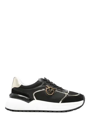 Pinko Love Birds Leather Sneakers - Black