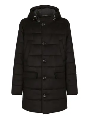 Dolce & Gabbana Quilted Cashmere Coat - Black