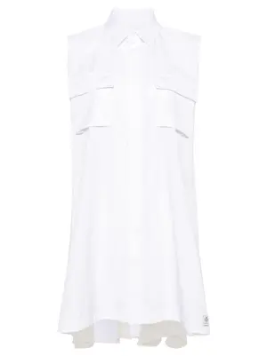 Sacai Pleated Mini Dress - White