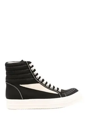 Rick Owens High Vintage Cotton Sneakers - Black