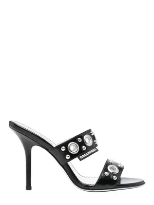Dsquared2 Gothic 100mm Leather Sandals - Black