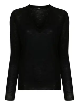 JOSEPH V-neck Cashmere Jumper - Black