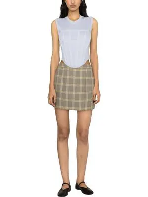 MARNI Marni Plaid Virgin Wool Blend Miniskirt