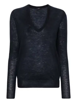 JOSEPH V-neck Cashmere Jumper - Blue