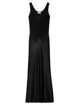 Off-White Lace-panel Maxi Dress - Black