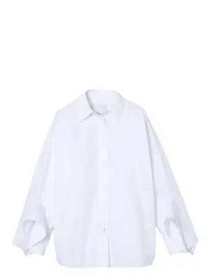 3.1 Phillip Lim Draped-cuff Poplin Shirt - White