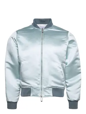 Rhude Logo-appliqué Satin Bomber Jacket - Green
