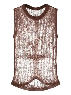 Rick Owens Spider Open-knit Tank Top - Brown