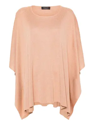 Fabiana Filippi Metallic-threading Knitted Poncho - Pink