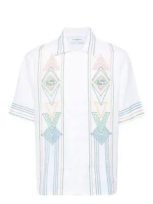 Casablanca Embroidered Short-sleeve Shirt - White