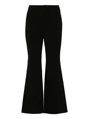 Balmain Flared Crepe Trousers - Black