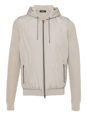 Herno Contrast-panel Piqué Jacket - Neutrals