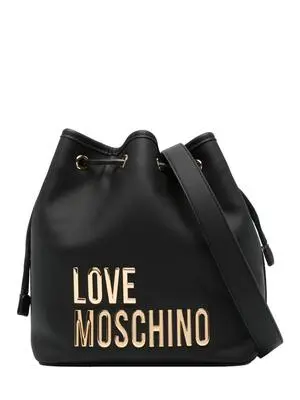 Moschino Logo-lettering Bucket Bag - Black