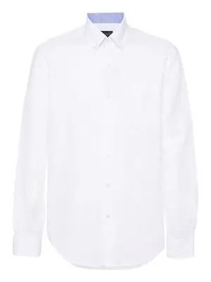 Paul & Shark Button-down Slub-texture Shirt - White