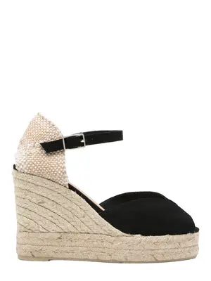 CastaÑer Bianca 105mm Woven Raffia Espadrilles - Black