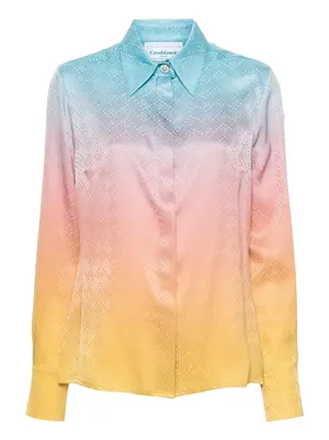 Casablanca Pastel Gradient Silk Shirt - Blue