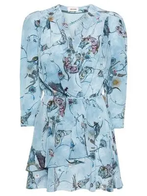 Zadig&Voltaire Rogers Silk Mini Dress - Blue
