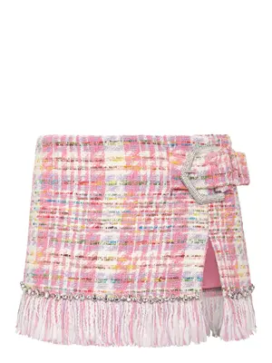 Philipp Plein Tweed Mini Skirt - Pink