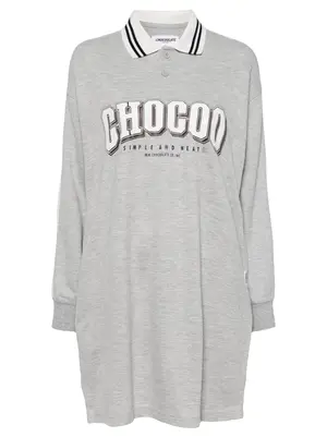 CHOCOOLATE Logo-print Sweater Dress - Grey