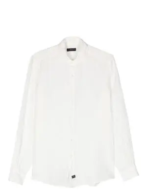 FAY Long-sleeves Linen Shirt - White