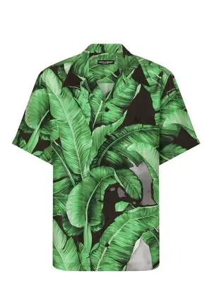 Dolce & Gabbana Leaf-print Silk Shirt - Green