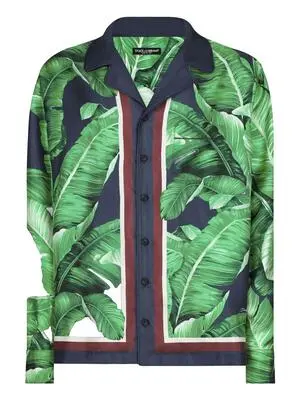 Dolce & Gabbana Leaf-print Silk Shirt - Green