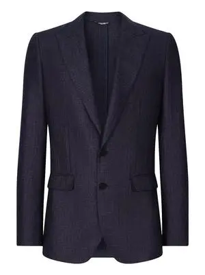 Dolce & Gabbana Single-breasted Linen-blend Blazer - Blue