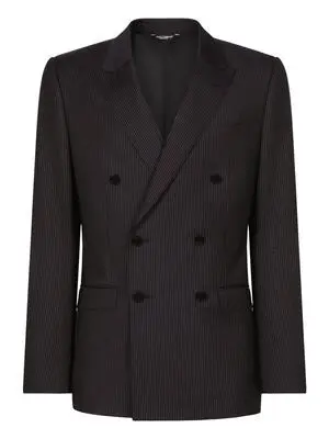Dolce & Gabbana Striped Double-breasted Two-piece Suit - Black