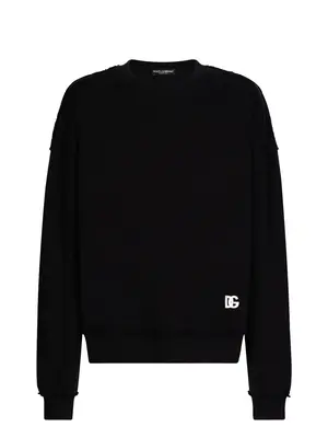 Dolce & Gabbana Logo-print Cotton Sweatshirt - Black
