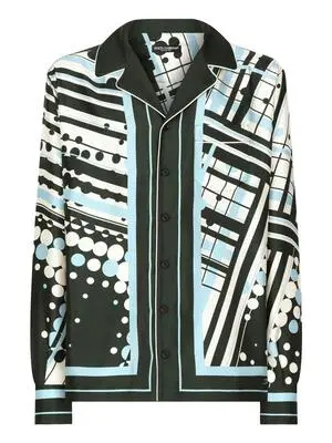 Dolce & Gabbana Geometric-print Silk Shirt - White
