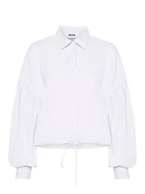 MSGM MSGM Drawstring-Hem Seersucker Shirt