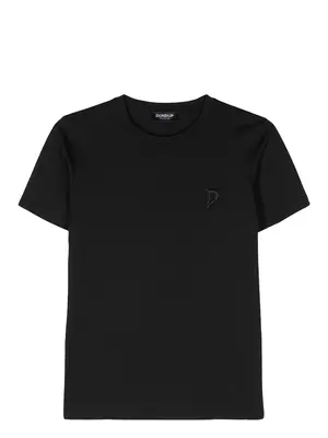 DONDUP Logo-embroidered Cotton T-shirt - Black