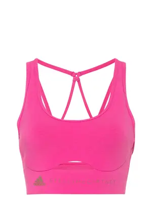 Adidas By Stella McCartney Logo-print Cut-out Top - Pink