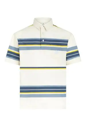 Etro Pegaso-embroidered Striped Polo Shirt - White