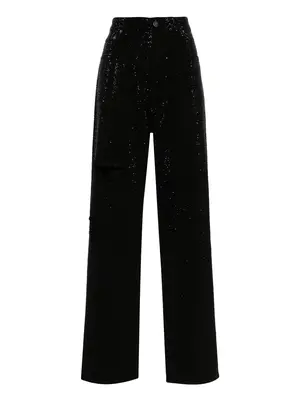 GOLDEN GOOSE Crystal-embellished Tapered Jeans - Black