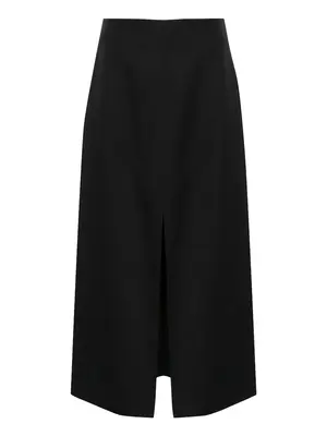 GOLDEN GOOSE A-line Virgin Wool Midi Skirt - Black
