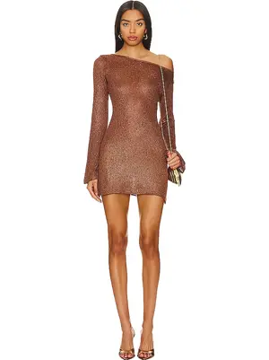 ASTA RESORT Maya Sequin Mini Dress - Chocolate Sequin
