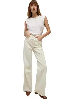 Veronica Beard Taylor Wide-leg Jean - Ecru