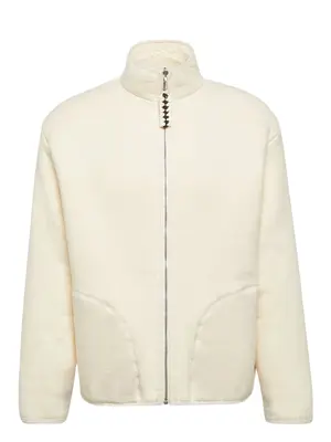JIL SANDER Cotton Fleece Zip-up Jacket - Beige