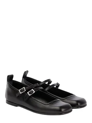 NODALETO Bulla Rina Leather Ballet Flats - Black