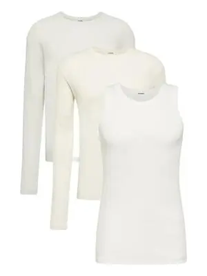 JIL SANDER Set Of 3 Cotton Jersey T-shirts Blue