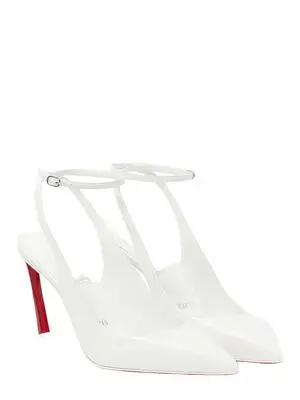 CHRISTIAN LOUBOUTIN Condora 85 Leather Slingback Pumps - White
