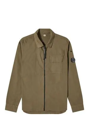 C.P. COMPANY Gabardine Zipped Shirt - Ivy Green