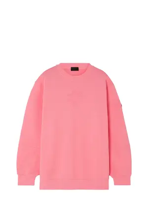 Moncler Debossed Cotton-jersey Sweatshirt - Pink