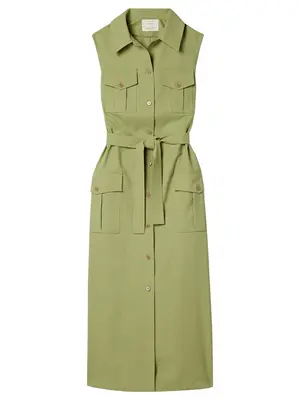 Giuliva Heritage The Mary Angel Wool-twill Midi Dress - Green