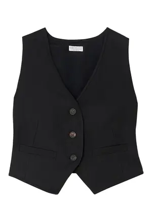 Brunello Cucinelli Twill Vest - Black