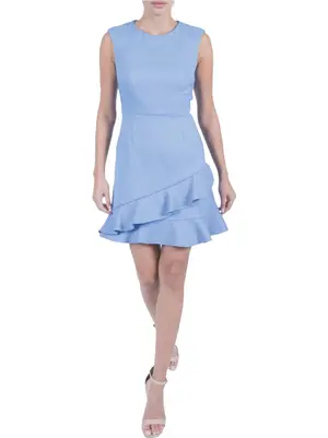 Julia Jordan Julia Jordan Double Flounce Sleeveless Dress Blue Bell