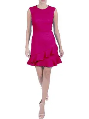 Julia Jordan Julia Jordan Double Flounce Sleeveless Dress Deep Pink